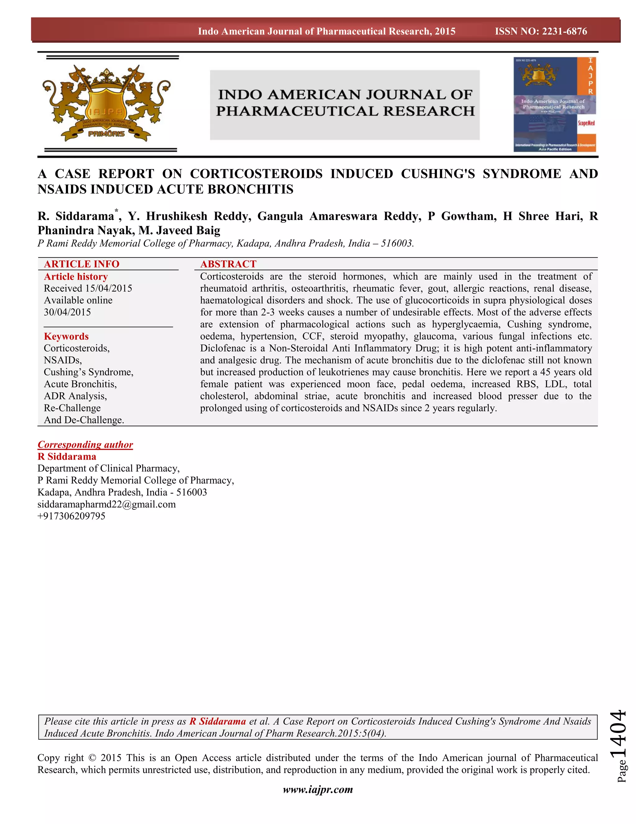 Corticosteroids induced cushing syndrome | PDF