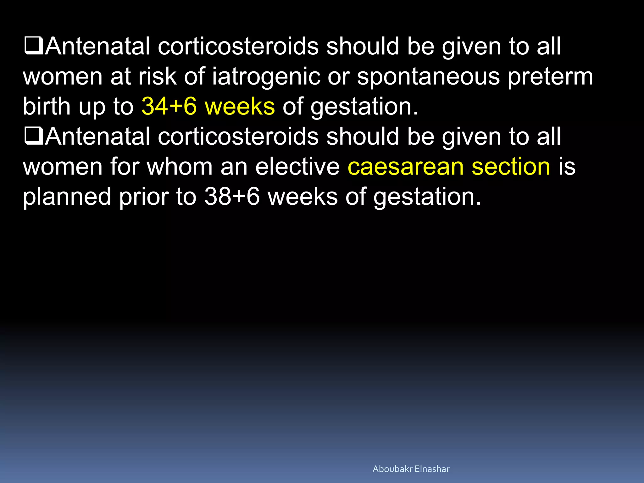 Antenatal Corticosteroids | PDF