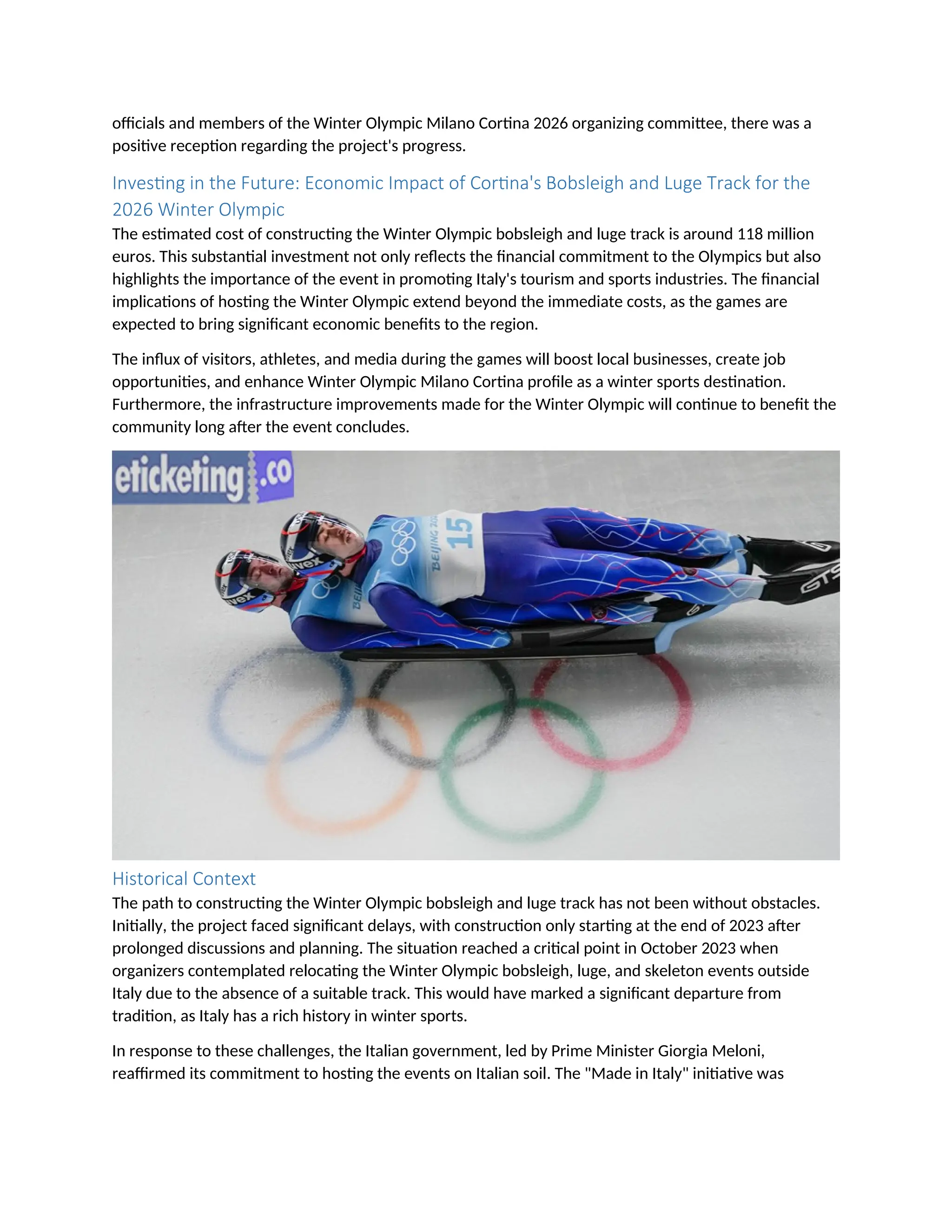 Cortina's Bobsleigh and Luge Track Ready to Welcome the World for the ...