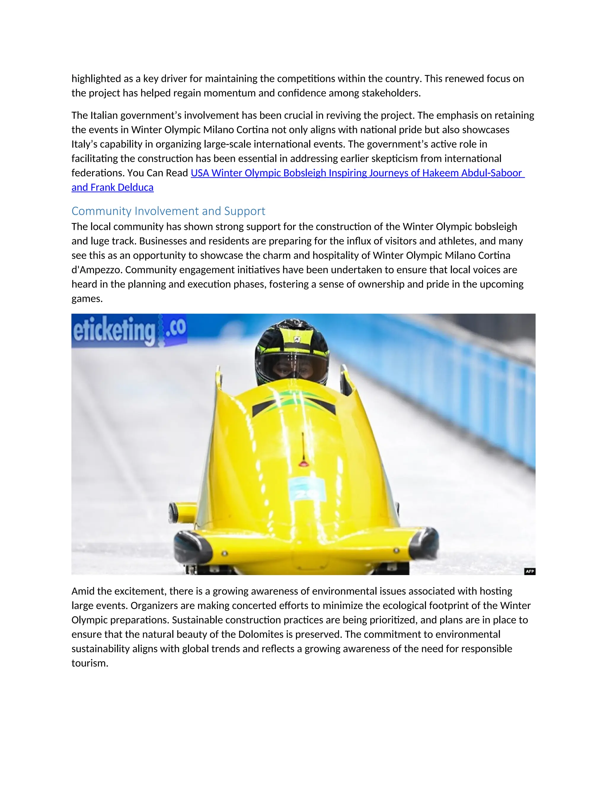 Cortina's Bobsleigh and Luge Track Ready to Welcome the World for the ...