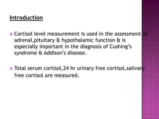 Cortisol assays & diagnostic laboratory procedures | PPT