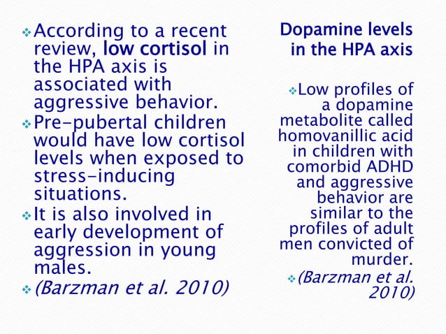 Cortisol, dopamine, aggression presentation | PDF | Endocrine and ...