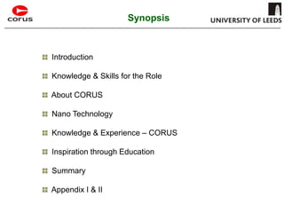 Corus Presentation By Pramod | PPSX | Chemistry | Science