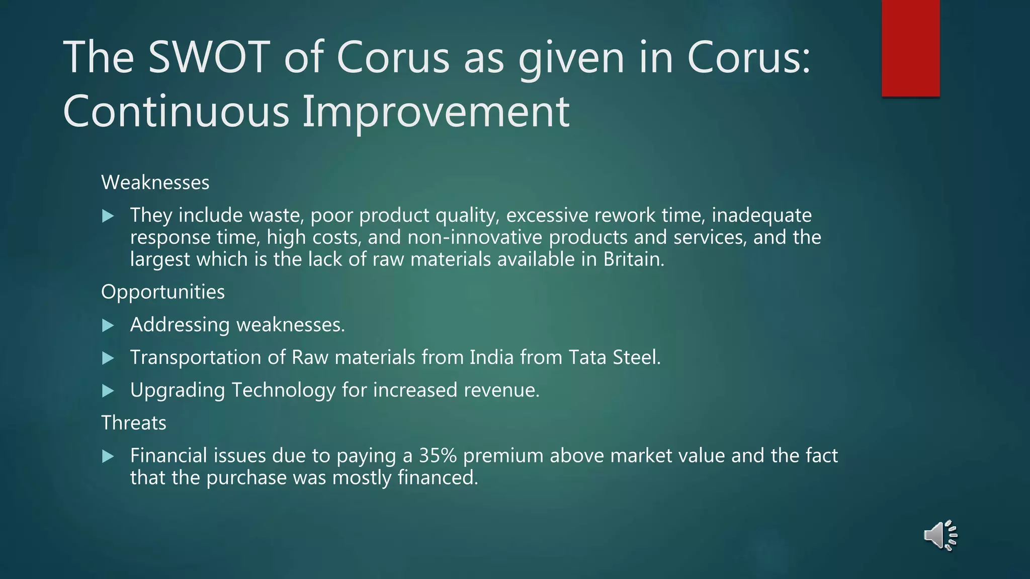 Corus & Tata Steel Analysis | PPTX