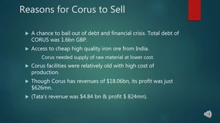 Corus & Tata Steel Analysis | PPTX