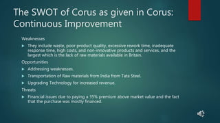 Corus & Tata Steel Analysis | PPTX