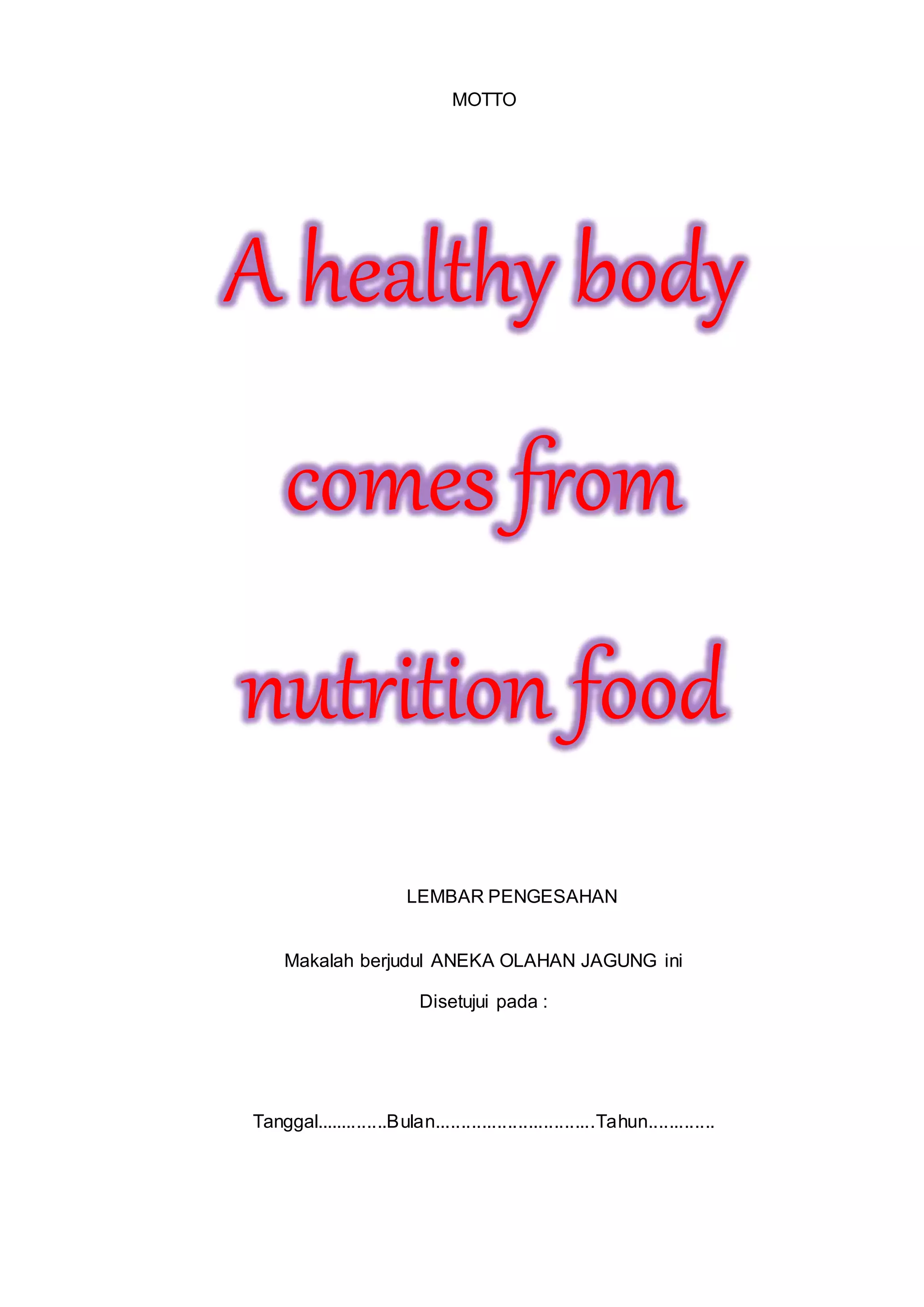 Corver,motto,lembar pengesahan,kata pengantar daftar isi | DOCX