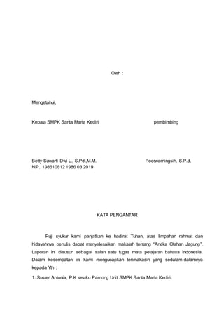 Corver,motto,lembar pengesahan,kata pengantar daftar isi | DOCX