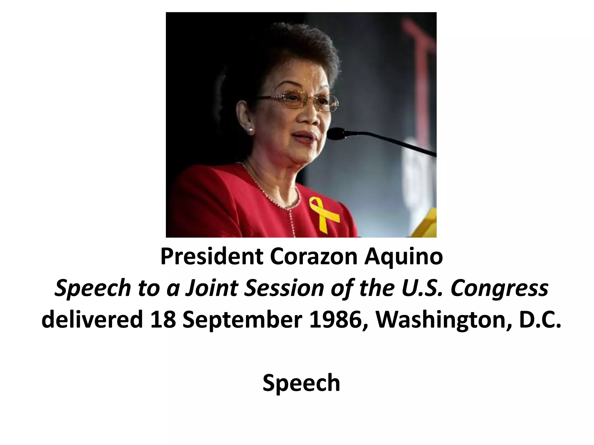 Corazon Aquino's speech | PPTX