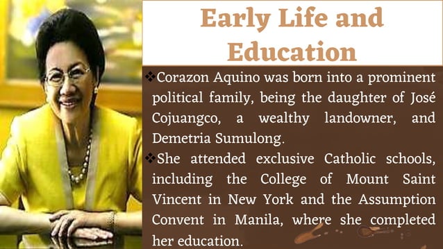 Maria Corazon Sumulong Cojuangco Aquino "Cory" | PPT