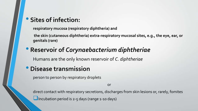 Corynebacterium diphtheriae presentation | PPTX | Ear, Nose and Throat ...