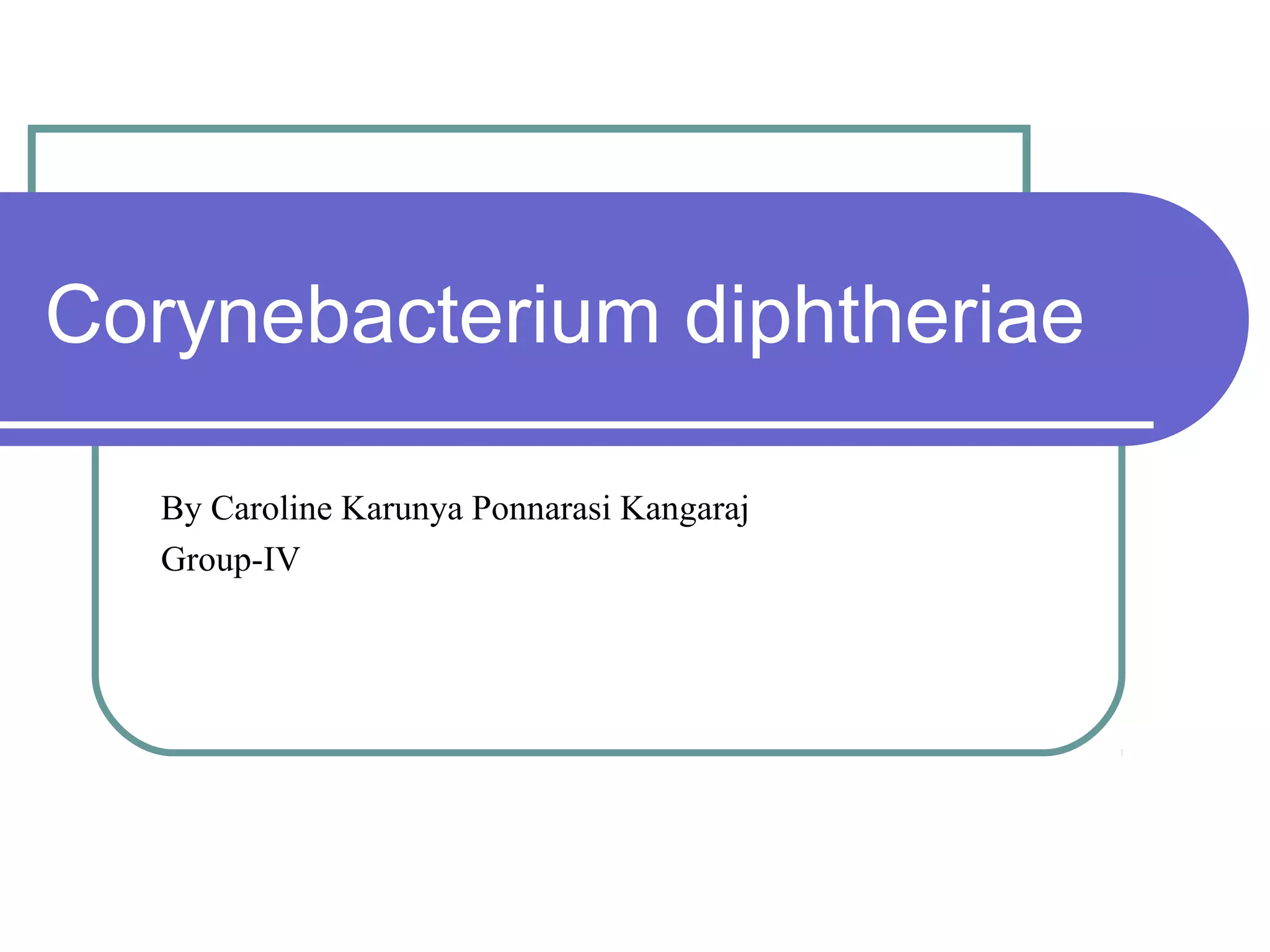 Corynebacterium diptheriae(Microbiology) | PPT