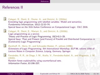 Argumentation and Logic Programming for Explainable and Ethical AI | PPT