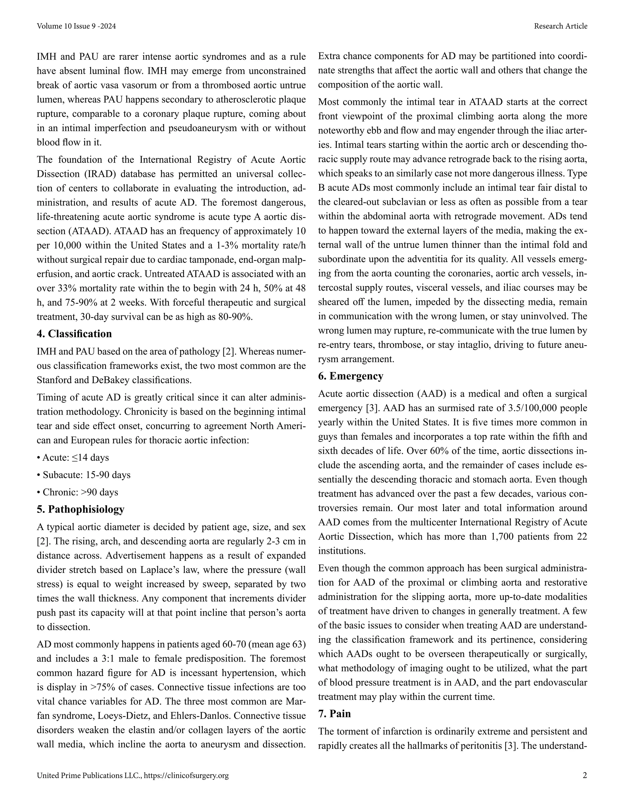 Fatal Condition of Aortic Dissection Produces Symptoms of Sudden and ...