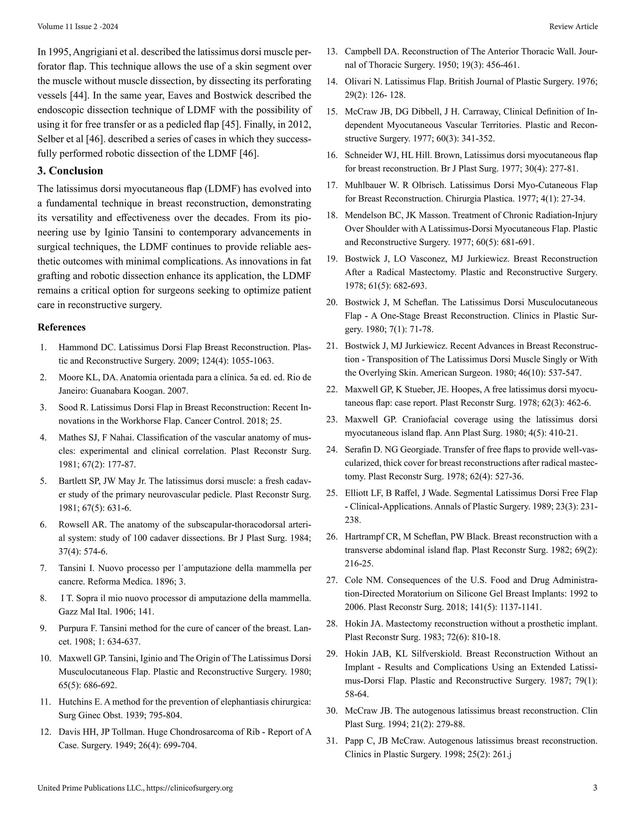 The Latissimus Dorsi Flap in Breast Reconstruction: A Timeless ...