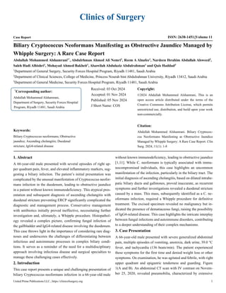 Biliary Cryptococcus Neoformans Manifesting as Obstructive Jaundice ...