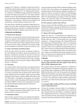 Synergistic Anti-cancer Effect of Inhibition of Histone Deacetylase and Blockade of the ...