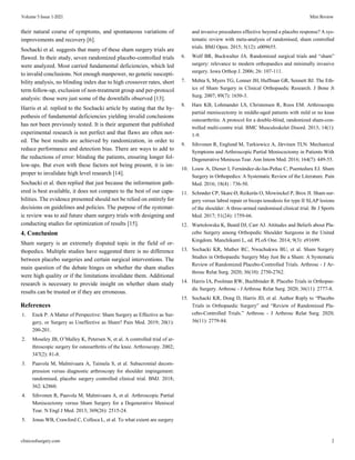 A Mini-Review of Sham Surgery in Orthopedics | PDF