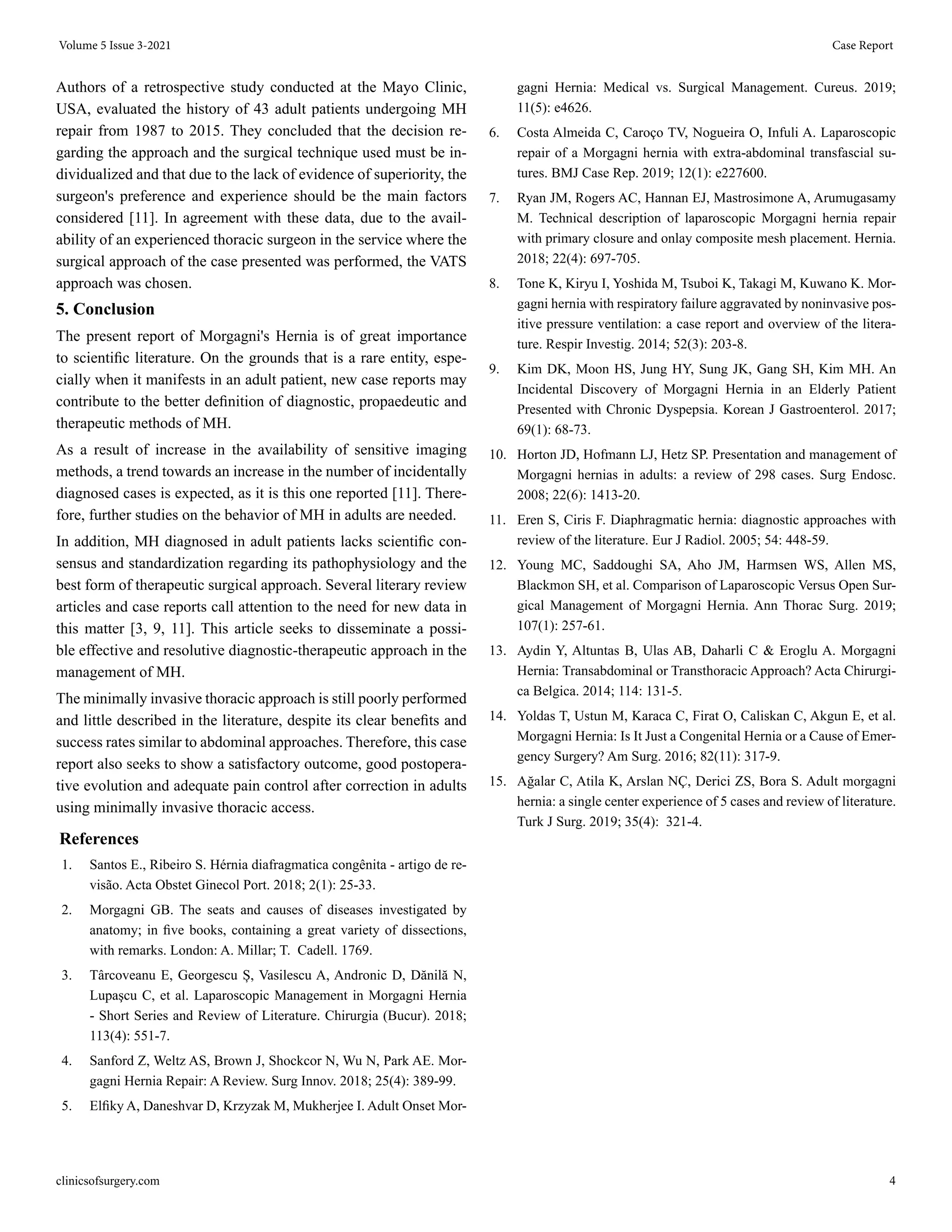 VATS Approach to Symptomatic Morgagni Hernia in Adults | PDF