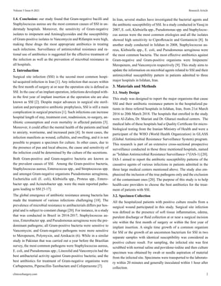 The Prevalence and Antimicrobial Resistance of Bacteria Isolated from ...