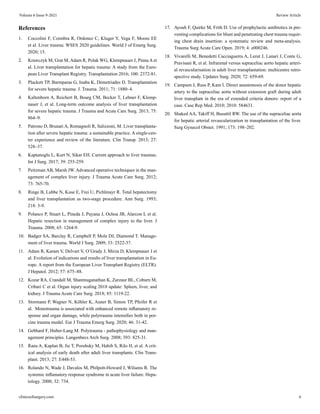 Liver Transplantation for Hepatic Trauma: Case Report and Literature Review | PDF