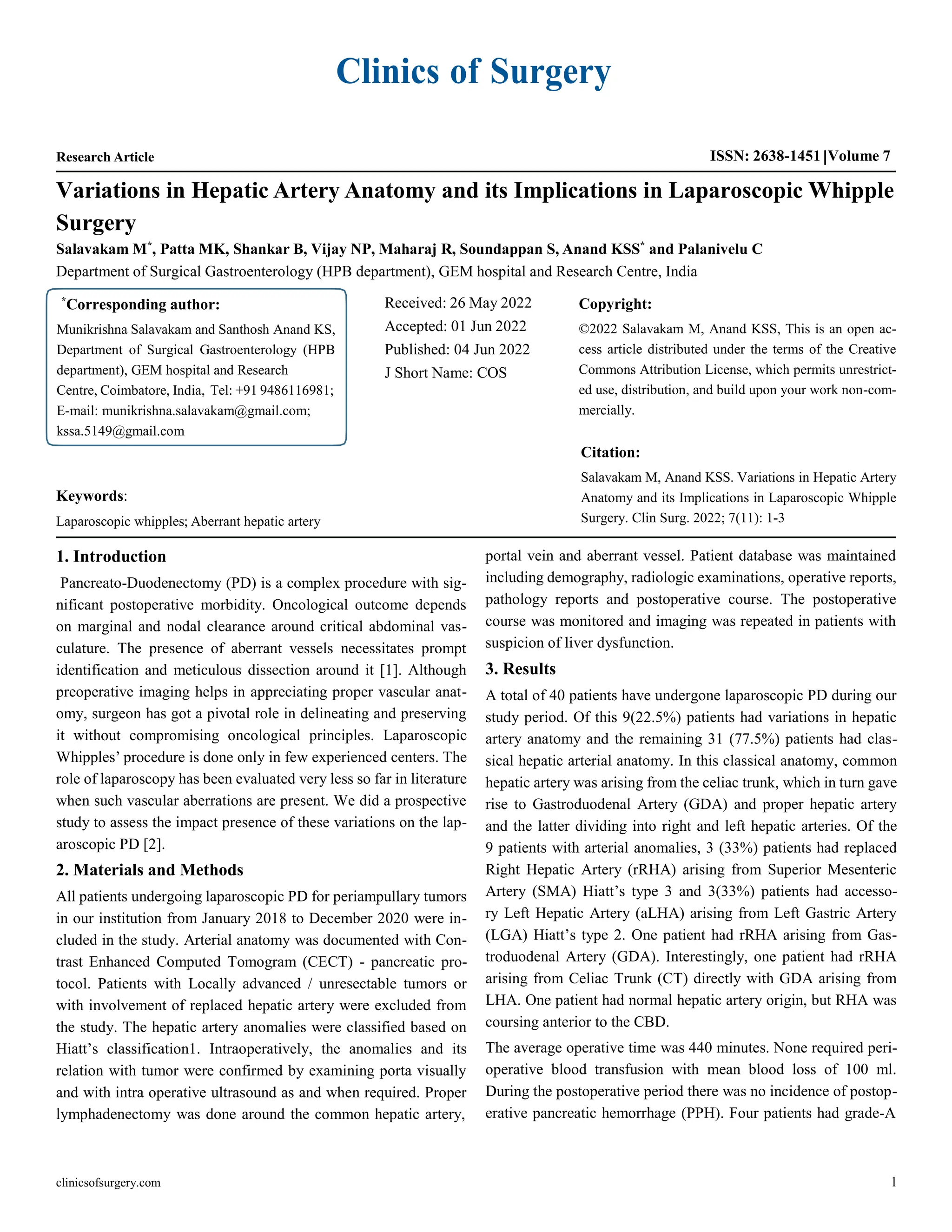 Variations in Hepatic Artery Anatomy and its Implications in ...