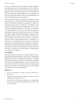 Urticariform Lesions as a Manifestation of Secondary Syphilis: Case ...