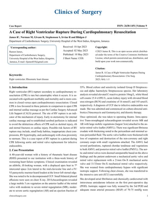A Case of Right Ventricular Rupture During Cardiopulmonary ...