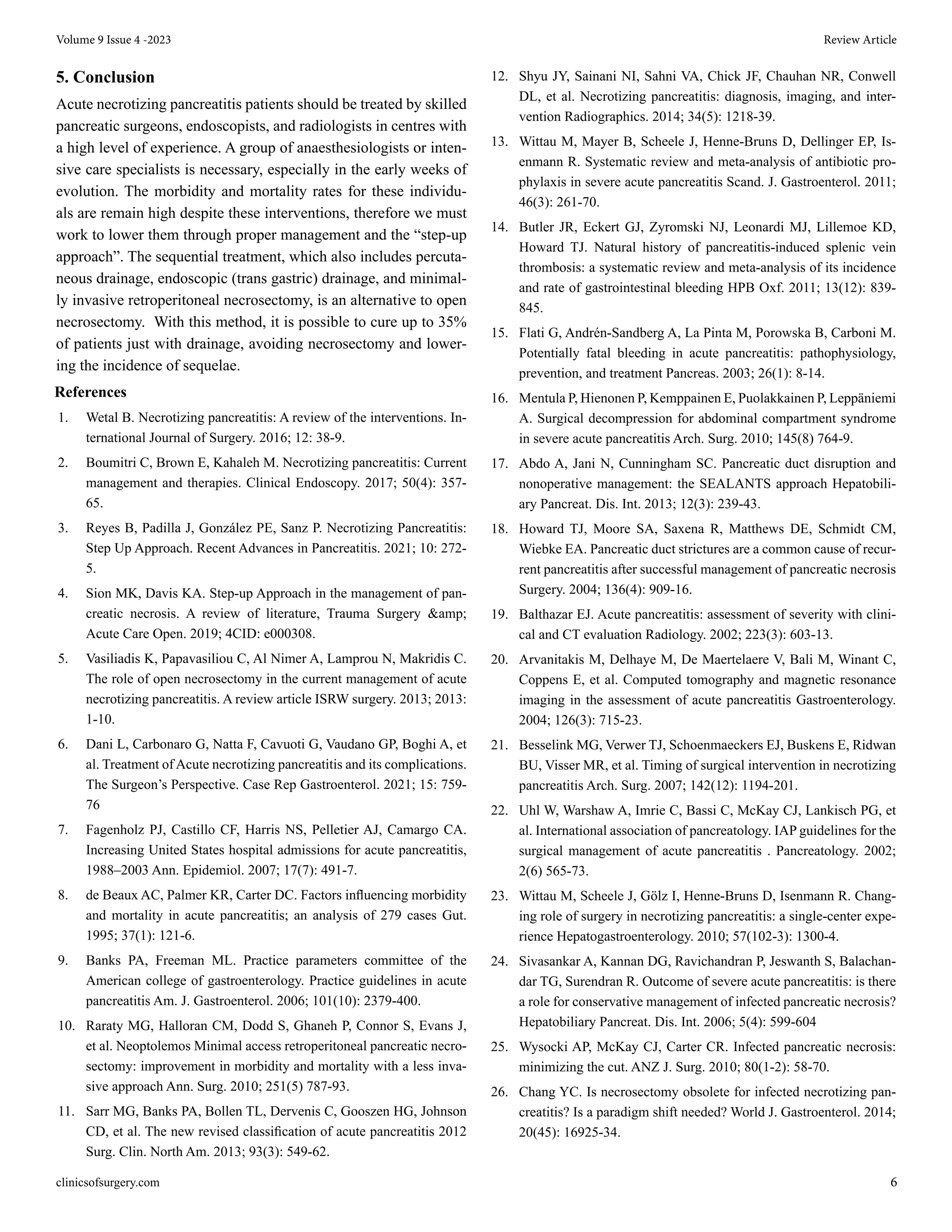 Acute Necrotizing Pancreatitis-Current Concepts and Latest Treatment ...