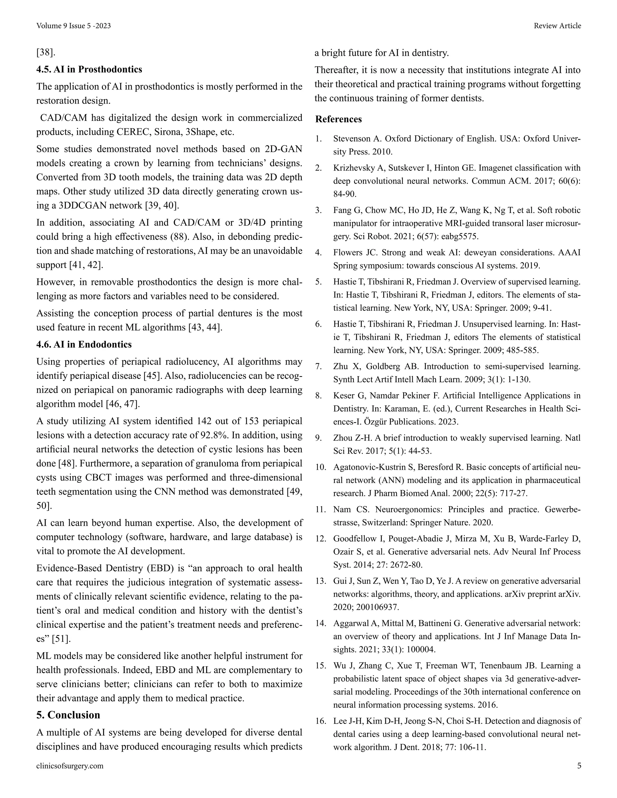 Artificial Intelligence in Dentistry: What we need to Know? | PDF