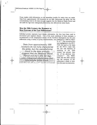 RCEC Document "Was the 20th Century Climate Unusual" | PDF