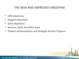 Cosa 2010 working with sirsi dynix | PPT