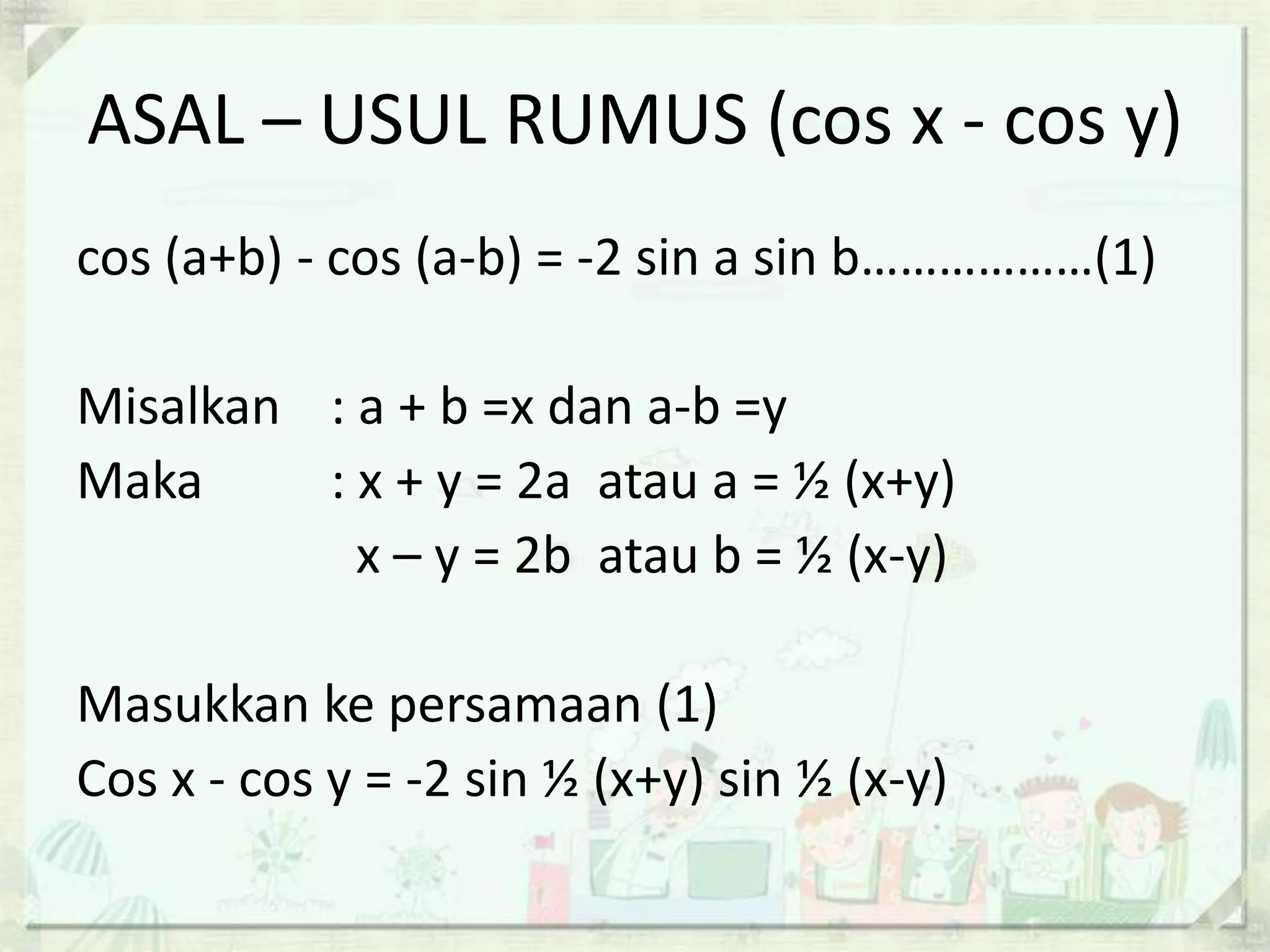 Trigonometri Cos x ± Cos y | PPSX