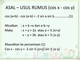Trigonometri Cos x ± Cos y | PPSX