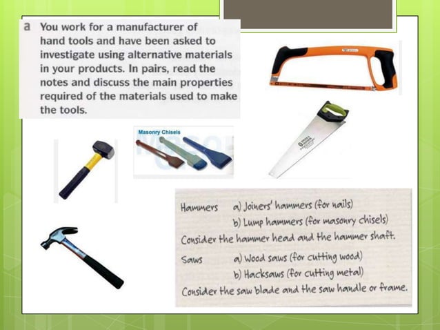 Cosapi unit 2 session 7 Properties of materials used in tools | PPTX