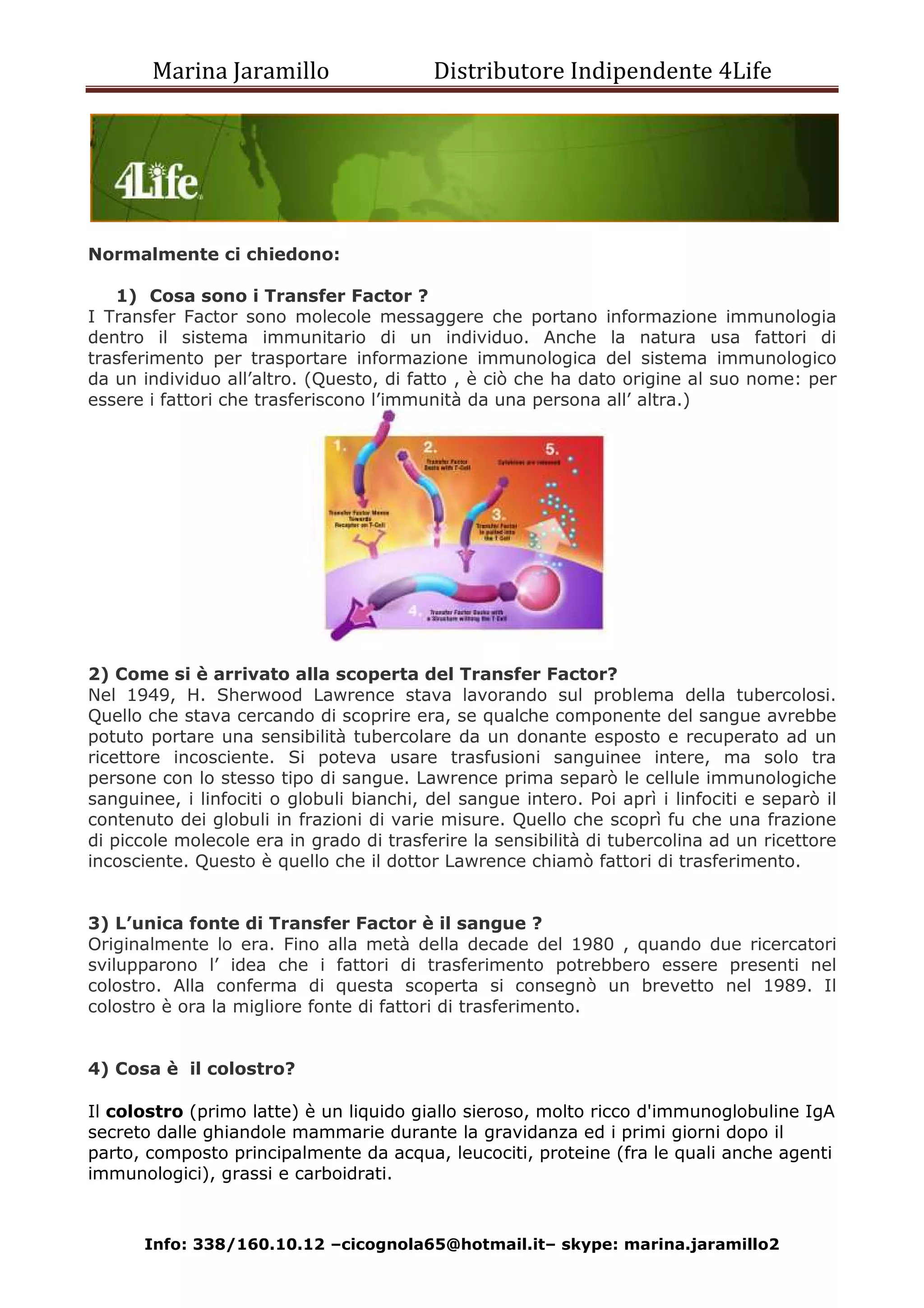 Cosa sono i transfer factor | PDF