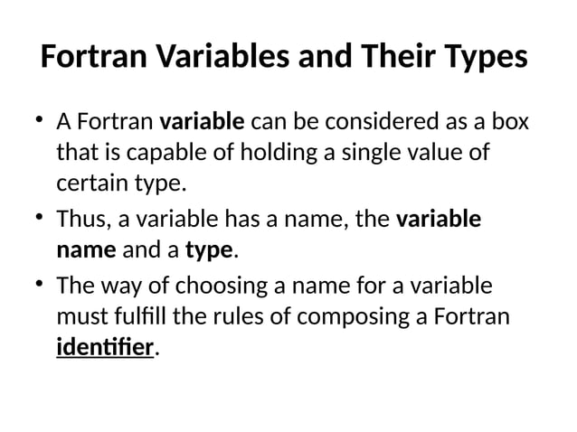 introduction to FORTRAN programming for ABU students | PPTX | Operating Systems | Computer ...