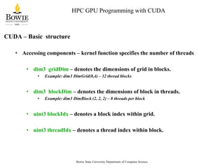 Kato Mivule: An Overview of CUDA for High Performance Computing | PPT