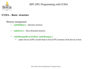 Kato Mivule: An Overview of CUDA for High Performance Computing | PPT