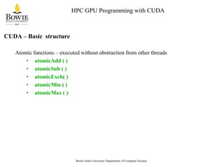 Kato Mivule: An Overview of CUDA for High Performance Computing | PPT