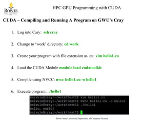 Kato Mivule: An Overview of CUDA for High Performance Computing | PPT