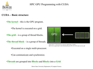 Kato Mivule: An Overview of CUDA for High Performance Computing | PPT