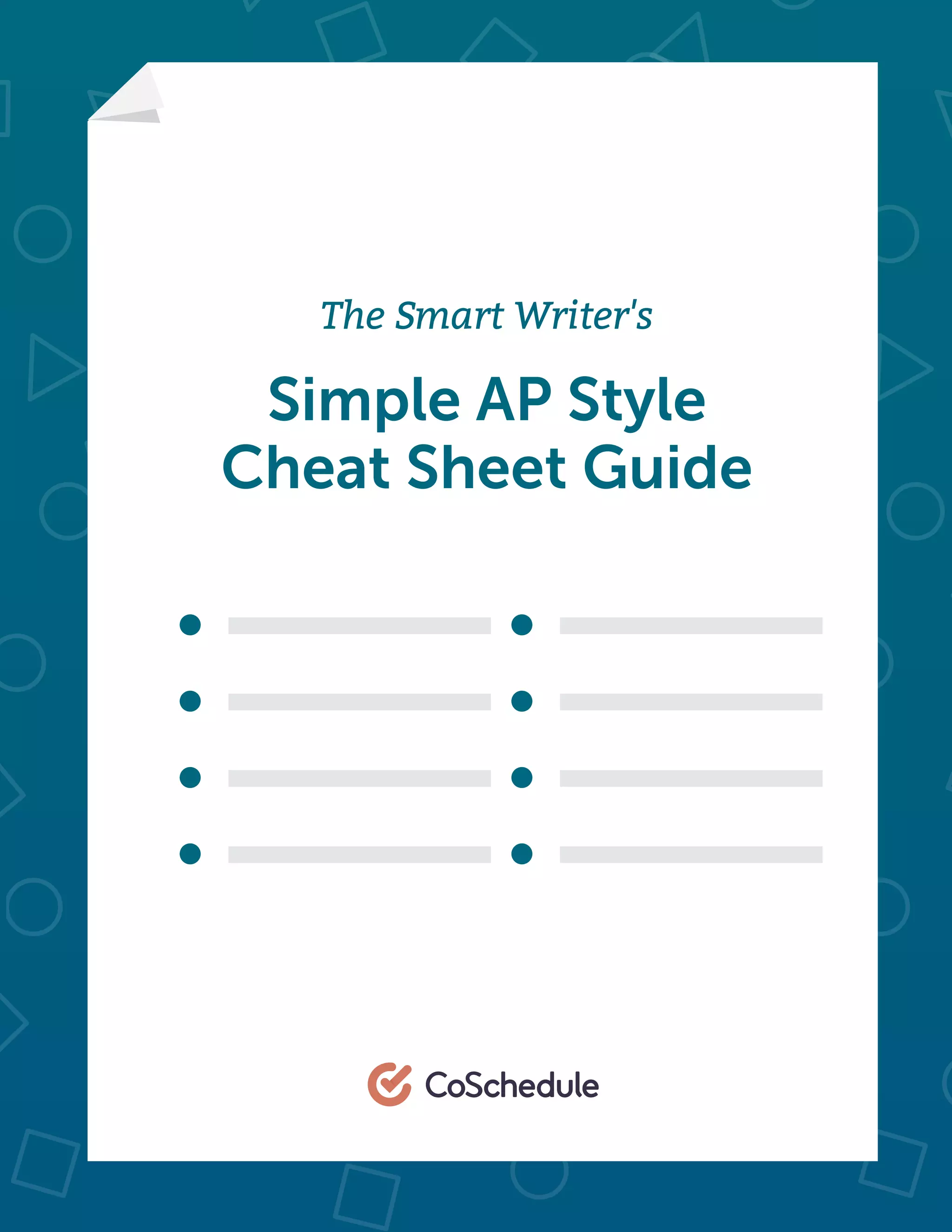 CoSchedule's AP Style Cheat Sheet | PDF