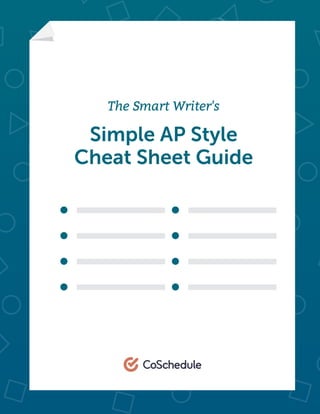 CoSchedule's AP Style Cheat Sheet | PDF
