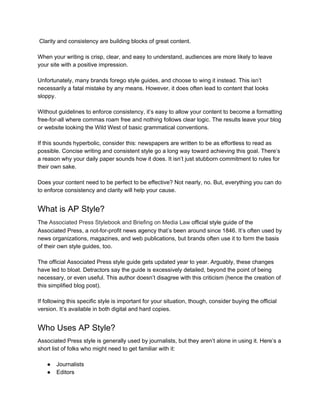 CoSchedule's AP Style Cheat Sheet | PDF