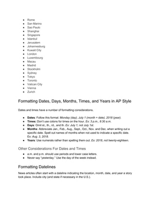CoSchedule's AP Style Cheat Sheet | PDF