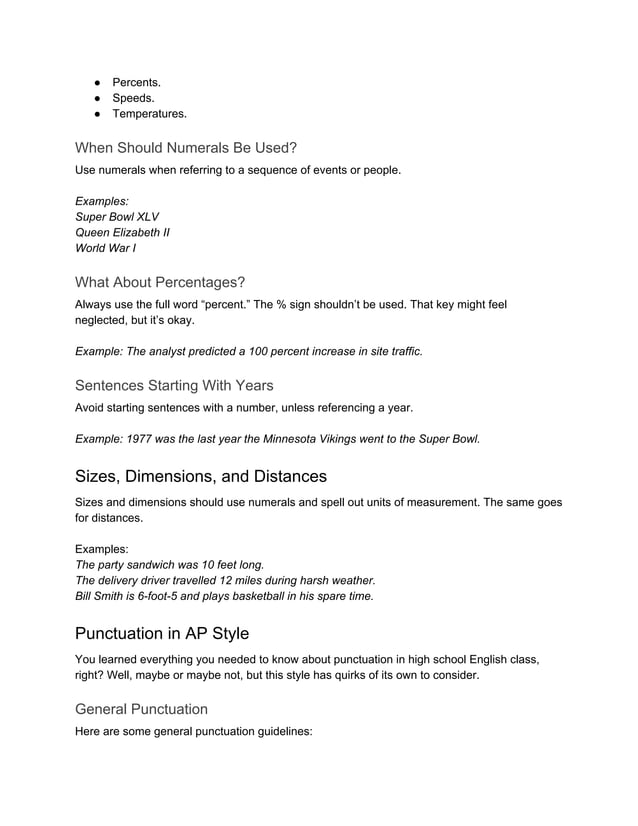 CoSchedule's AP Style Cheat Sheet | PDF