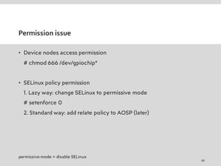 Implementing generic JNI hardware control for Kotlin based app on AOSP | PDF