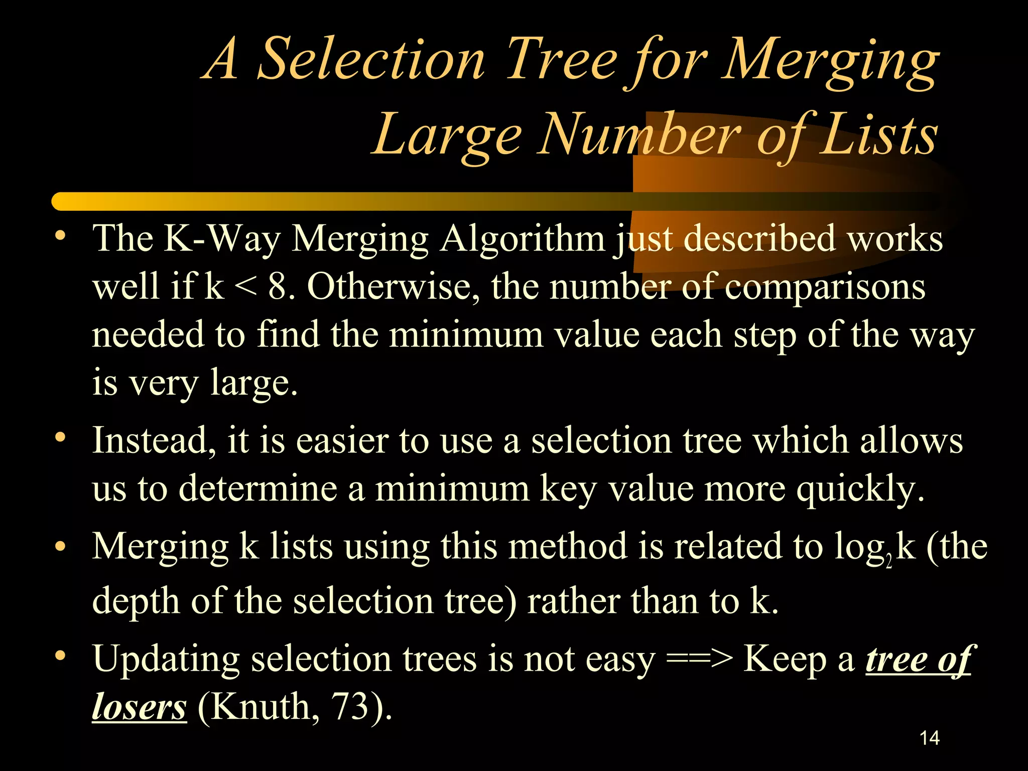 Cosequential processing and the sorting of large files | PPT