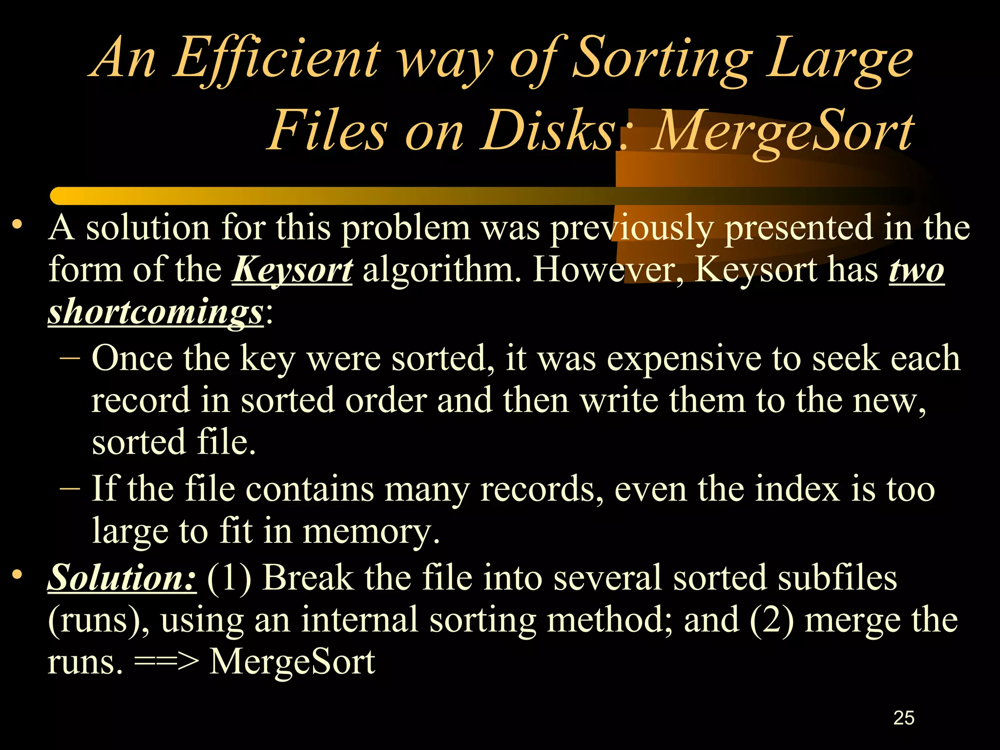 Cosequential processing and the sorting of large files | PPT